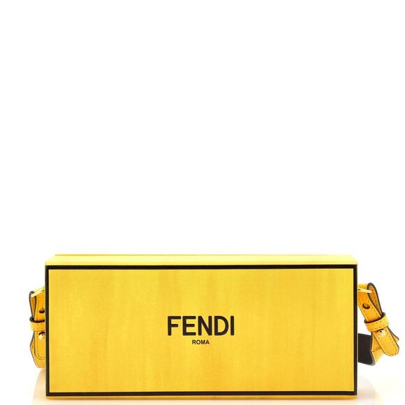 Fendi | Bags | Fendi Logo Horizontal Box Crossbody Bag Leather Yellow ...